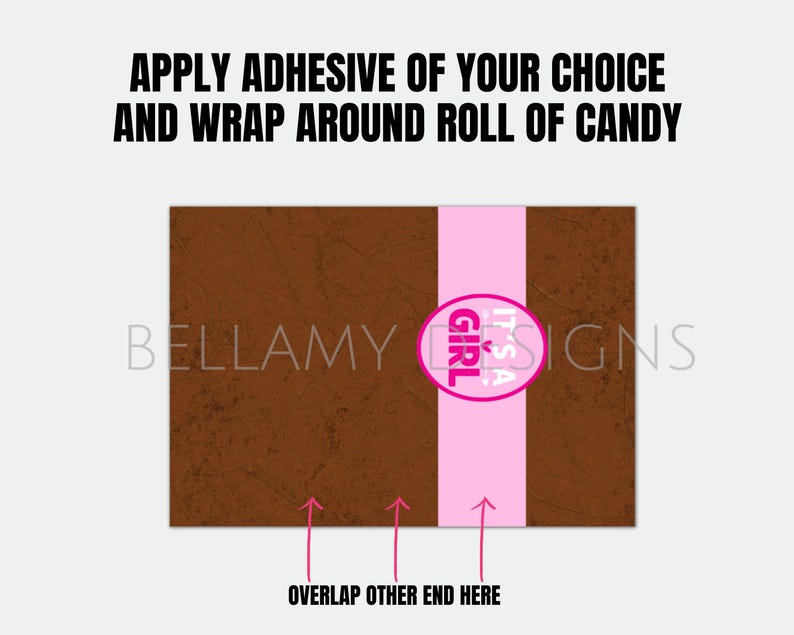 It's a Girl Cigar Wrappers, Printable Candy Roll Wrapper, Goodie Bag ...