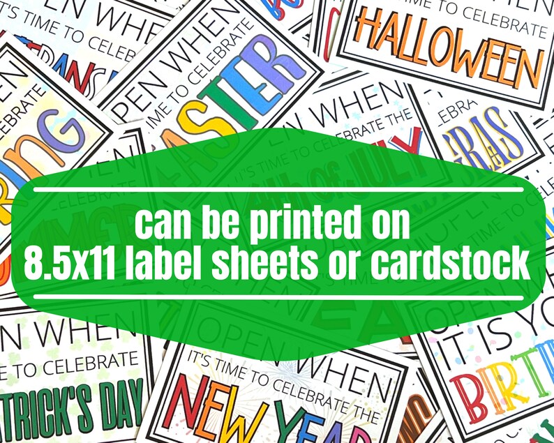 Open When Printable Letter Labels Envelope Label or Card - Etsy