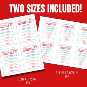 Religious Back-to-school Survival Kit Gift Tags, Great Idea Kids or as ...