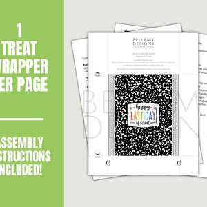 Happy Last Day of School Rice Cereal Treat Wrapper, Marshmallow Crispy ...