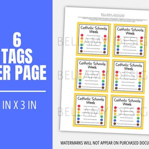 Catholic Schools Week Activity Gift Tags, Chocolate Candies Goodie Bag ...