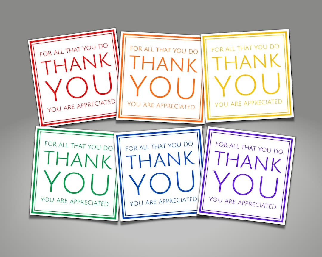 Minimalist Thank You Appreciation Tags, Employee Staff Team Work ...