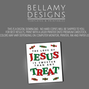 Religious Christmas Gift Tags, Jesus Printable for Sunday School ...
