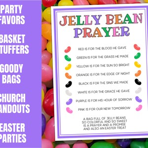 Jelly Bean Prayer Poem Printable, Religious Gift Tags, Easter Basket ...
