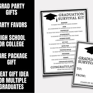 Editable Graduation Survival Kit Gift Tags, Graduation Party Favors ...
