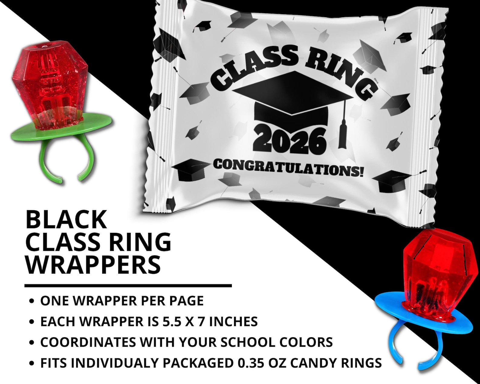 Graduation Class Ring Wrappers, Preschool Graduation Kindergarten Grad ...