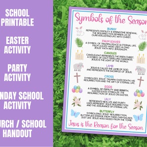 Easter Symbols & Christian Activity Sheet Printable, He is Risen Jesus ...