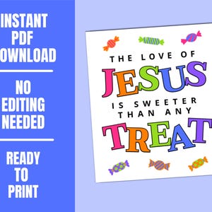Christian Halloween Treat Tag, Religious Halloween Jesus Printable for ...