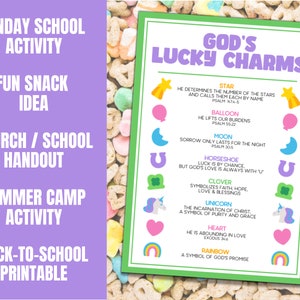 Gods Lucky Charms Tag & Activity Sheet Printable, Great for Family ...