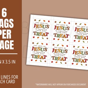 Fall Themed Christian Treat Bag Tag, Religious Autumn Goodie Bag Party ...