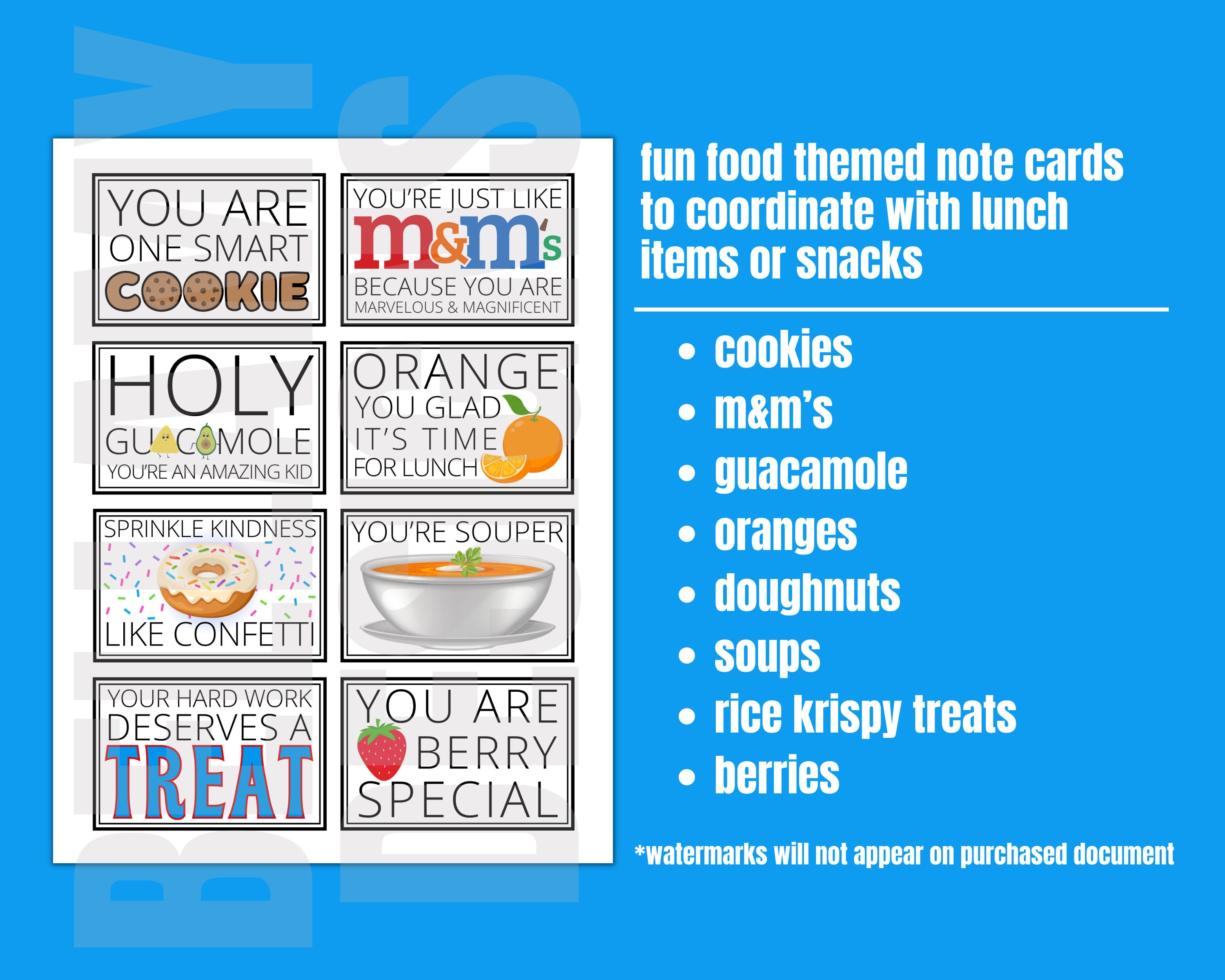 Lunchbox Notes Printable for School Lunches, Field Trip Summer Camp or ...