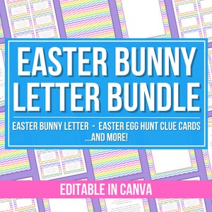 Editable Easter Bunny Letter Bundle Template, Easter Egg Hunt Clue ...