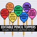Balloon Pencil Toppers, Student Birthday Gift, Goodie Bag Party Favors ...