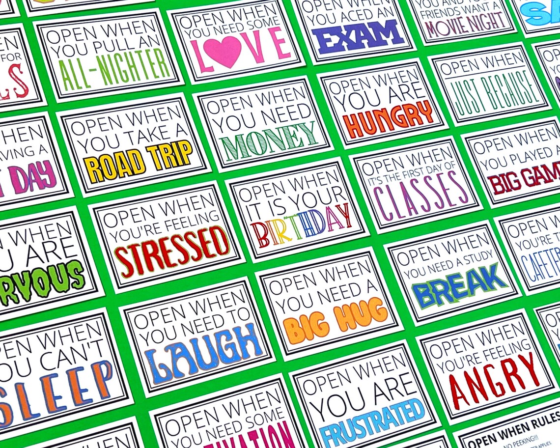 Open When Letters Printable Envelope Labels or Cards College - Etsy