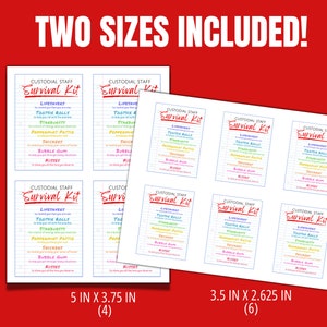 Custodial Staff Survival Kit Gift Tags, School Custodian Staff ...