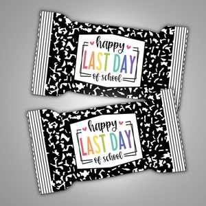Happy Last Day of School Rice Cereal Treat Wrapper, Marshmallow Crispy ...