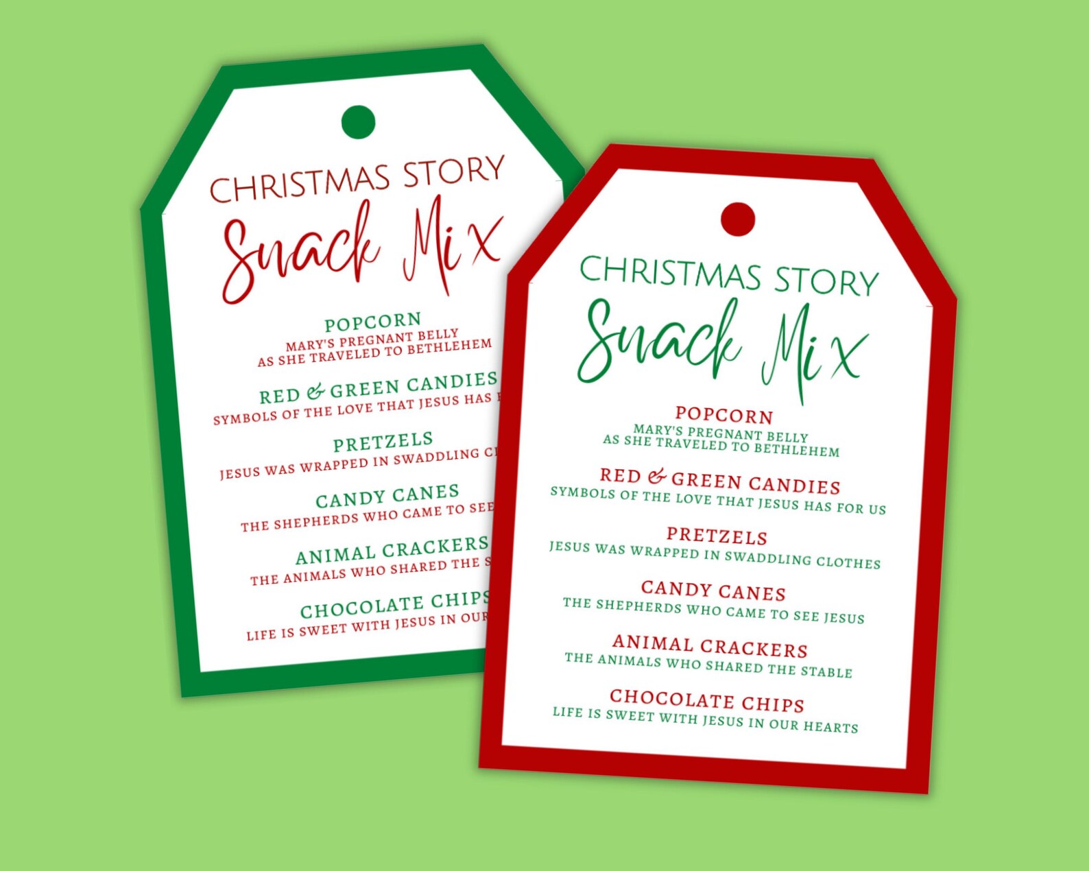 Christmas Story Snack Mix Gift Tags, Stocking Stuffer Treat Card ...