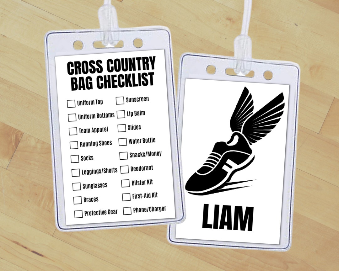 Editable Cross Country Bag Tag Insert, Custom CC XC Equipment Gear ...