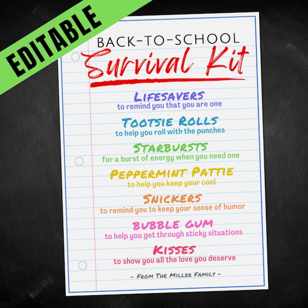 Teacher Back to School Survival Kit - Etsy