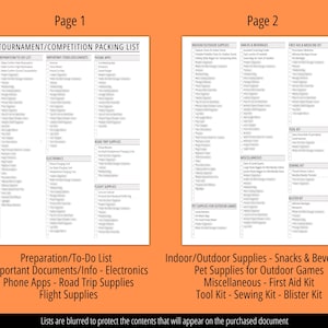 Sports Packing List for Athletes Parents Team Moms, Tournament Game ...