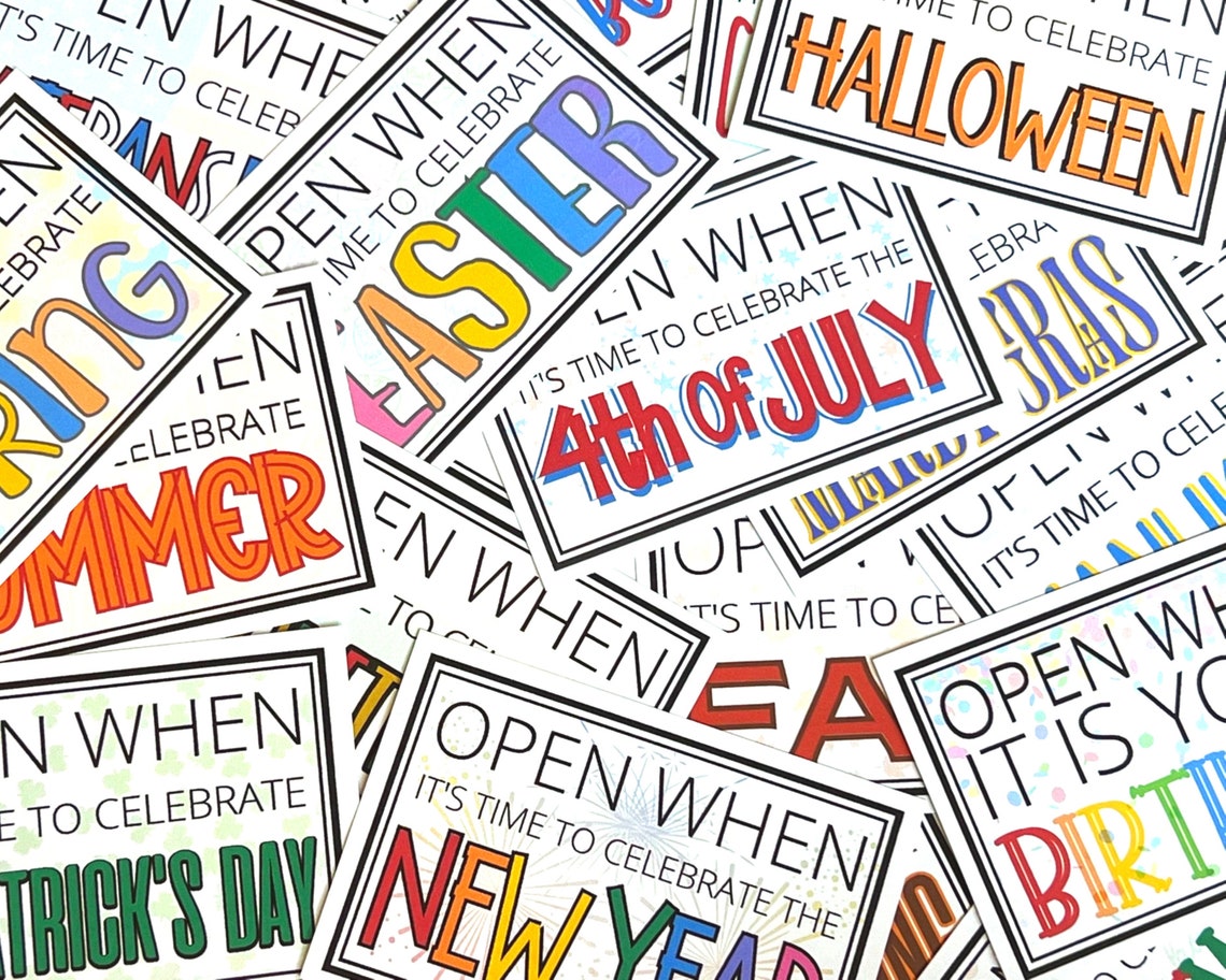 Open When Printable Letter Labels Envelope Label or Card - Etsy