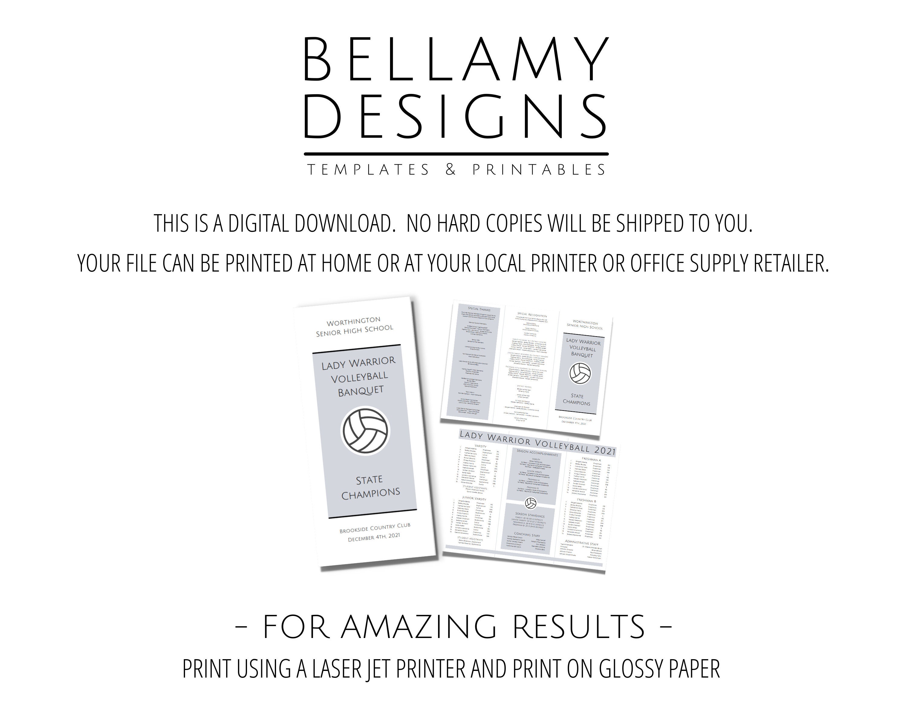 Tri-fold Program Template Printable Folded Program Template - Etsy Canada