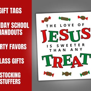 Religious Christmas Gift Tags, Jesus Printable for Sunday School ...