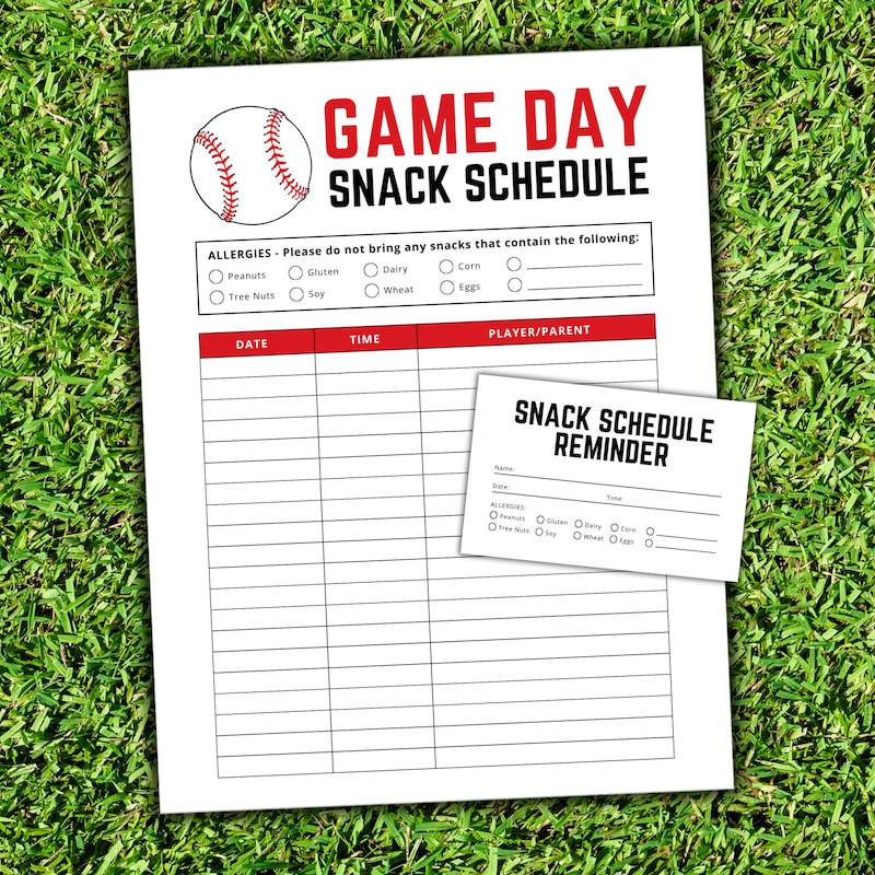 Baseball Food Printables - Etsy