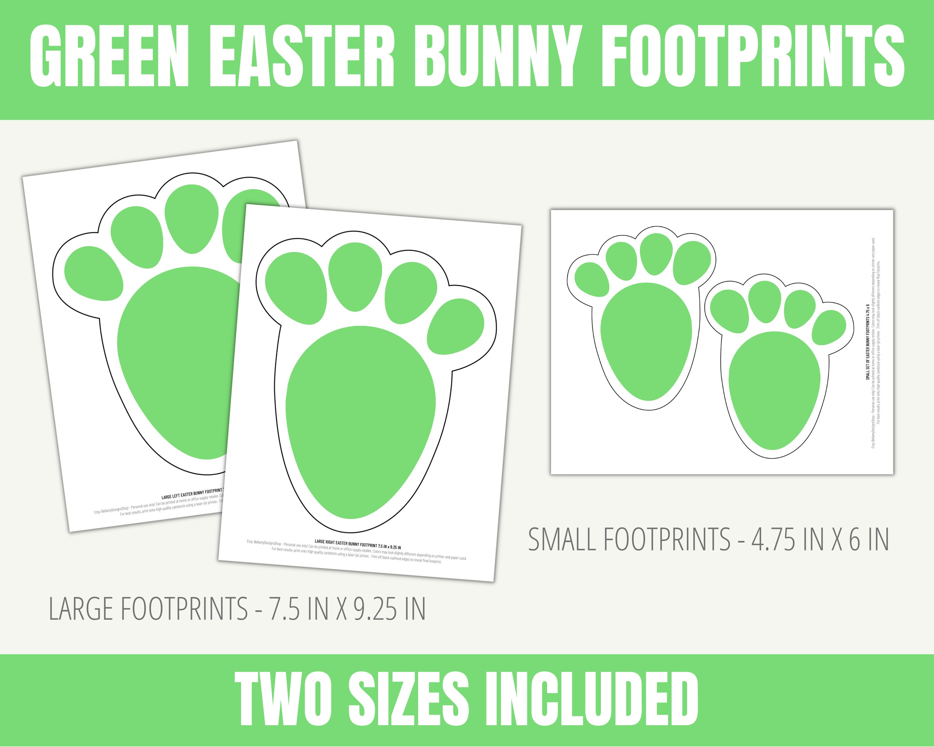 Printable Bunny Footprints Easter Bunny Footprint Activity - Etsy