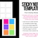 Printable Sticky Note Template & List Pages, Sticky Note Guide Page ...