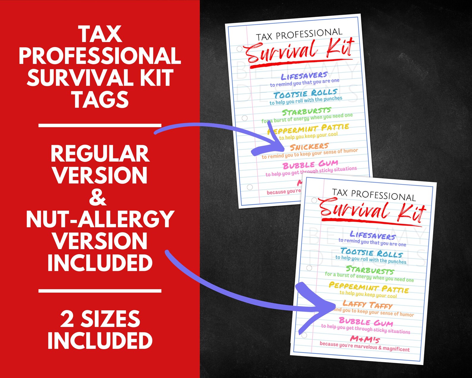 Tax Professional Survival Kit Gift Tags, Tax Preparation Appreciation ...