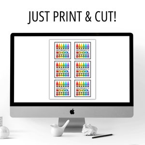 Welcome Back to School Crayon Themed Tag Printable School - Etsy