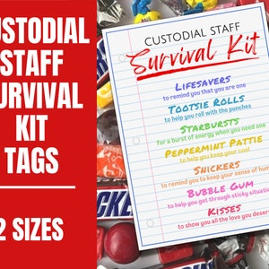 Custodial Staff Survival Kit Gift Tags, School Custodian Staff ...