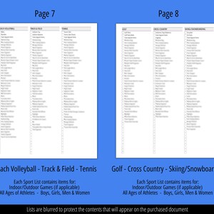 Sports Packing List for Athletes Parents Team Moms, Tournament Game ...