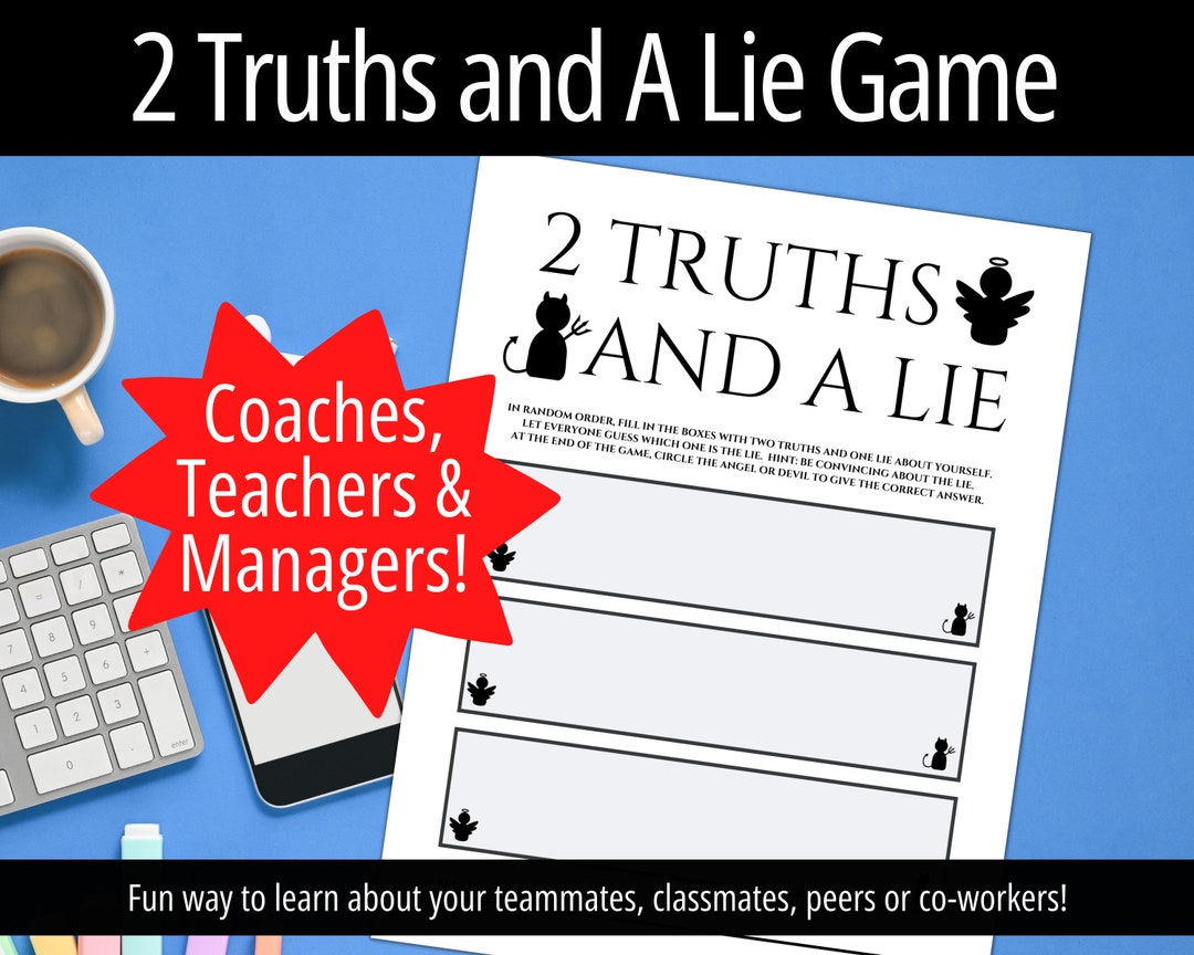 2 Truths and A Lie Teambuilding Icebreaker Game, Office Classroom Team ...