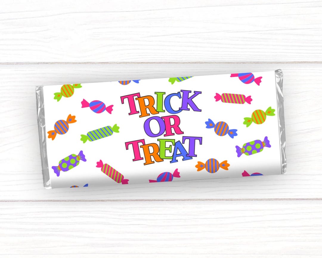 Halloween Candy Bar Wrapper, Printable Goodie Bag Party Favors, Trick ...