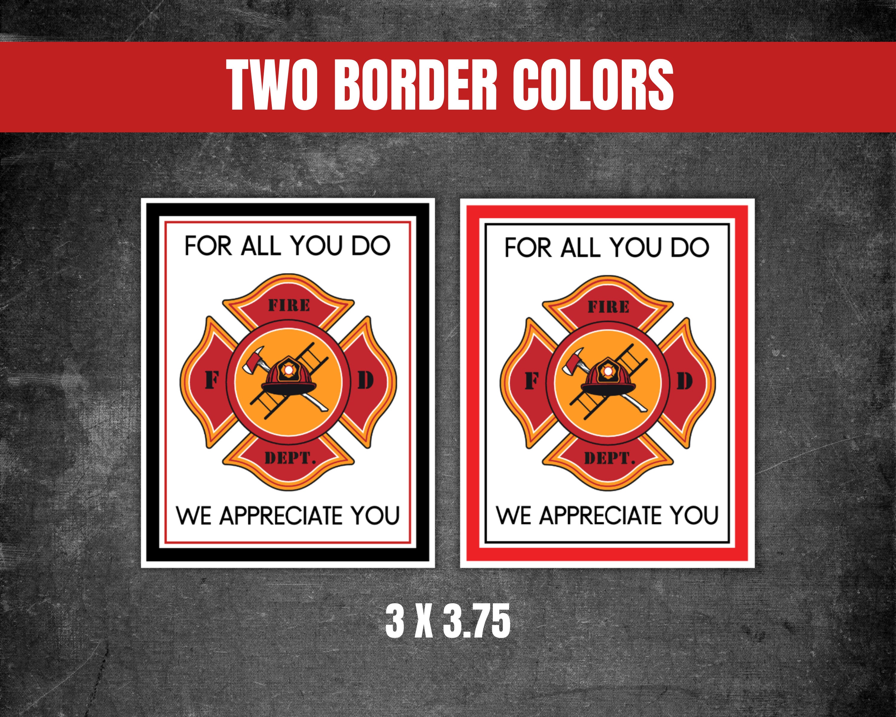Firefighter Gift Tag Fireman Appreciation First Responder Essential ...