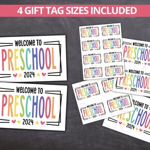 Welcome to Preschool Gift Tag, Back to School Treat First Day of School ...