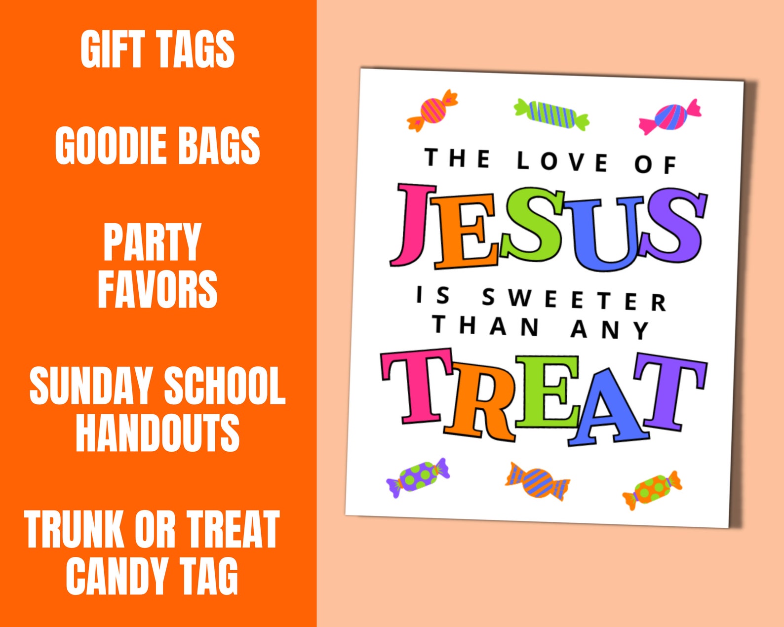 Christian Halloween Treat Tag Religious Halloween Party - Etsy