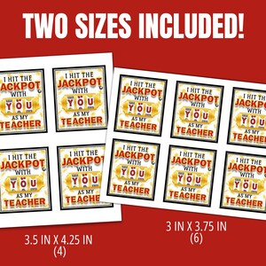 Teacher Appreciation Gift Tags, Jackpot Lottery Tag, Hit the Jackpot ...