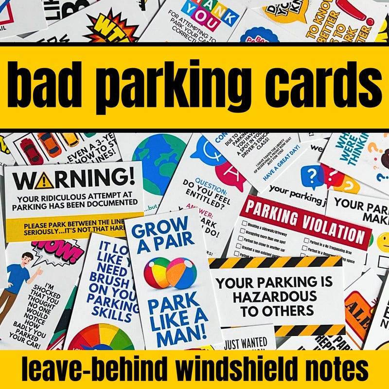 Bad Parking Cards - Etsy