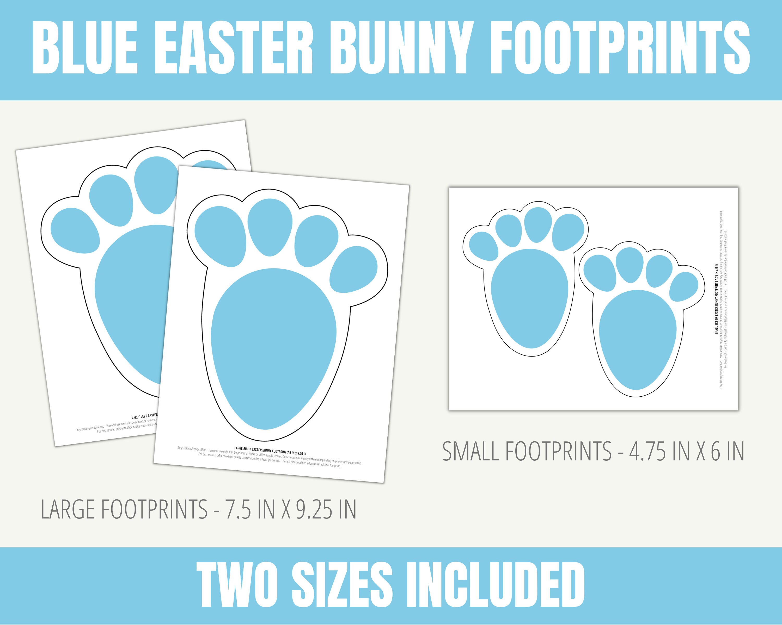 Printable Bunny Footprints Easter Bunny Footprint Activity - Etsy