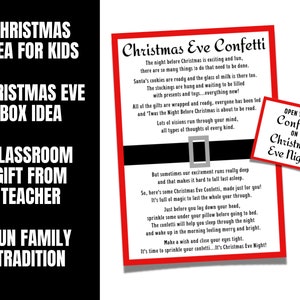 Christmas Eve Confetti Poem Tag, Christmas Eve Box Idea, Kids Xmas Idea ...