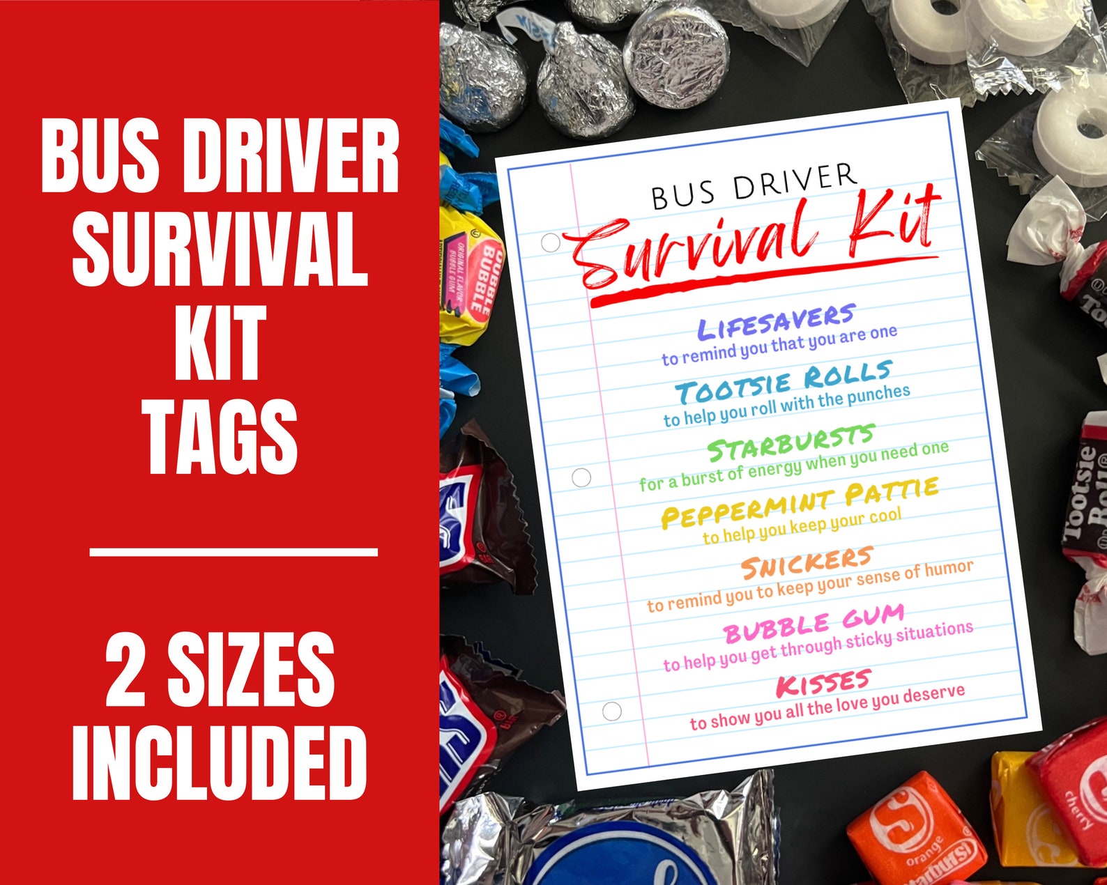 Bus Driver Survival Kit Gift Tags Transportation Department - Etsy