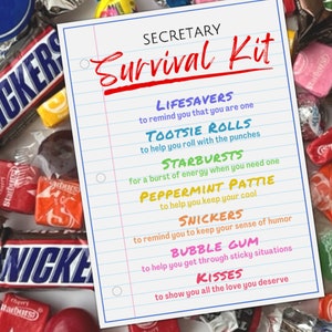 Secretary Survival Kit Gift Tags, Administrative Professionals Day ...