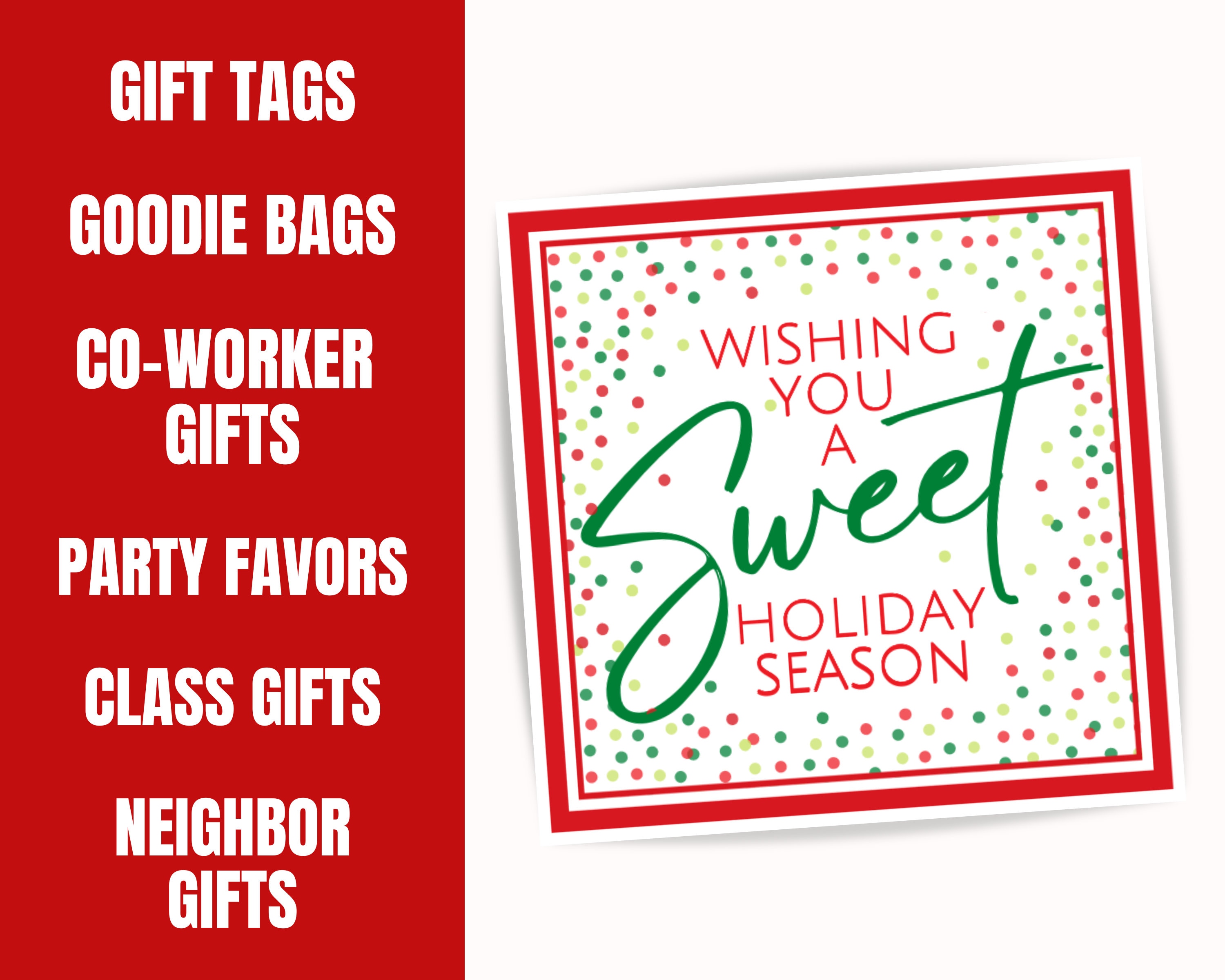 Sweet Holiday Season Treat Tag Printable Christmas Gift Card - Etsy