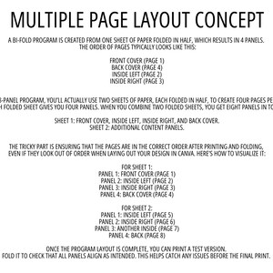 Bi-fold Program Template, Printable and Editable Folded Program ...