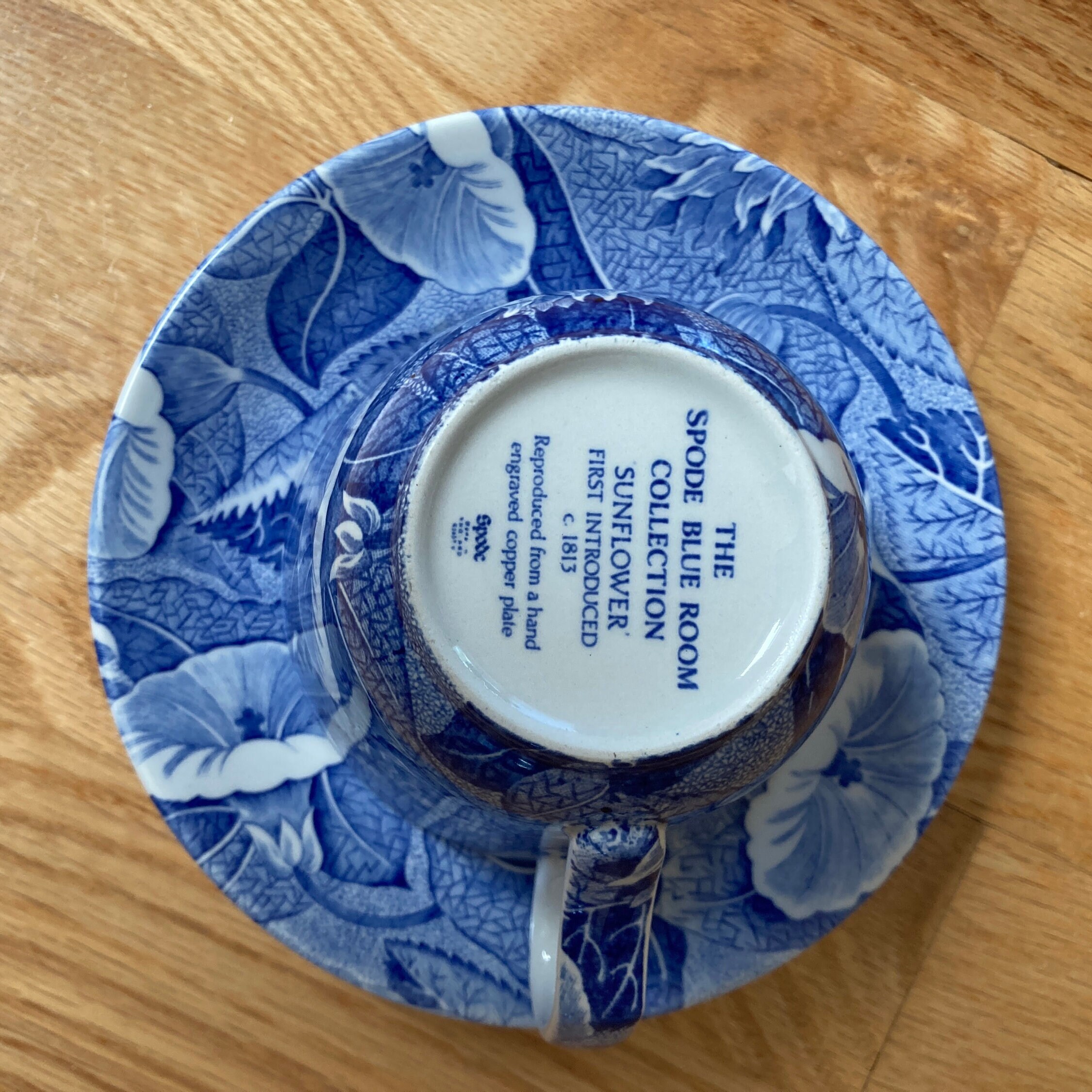 Spode Blue Room Collection, Sunflower,morning Glory Teacup & Saucer Set ...