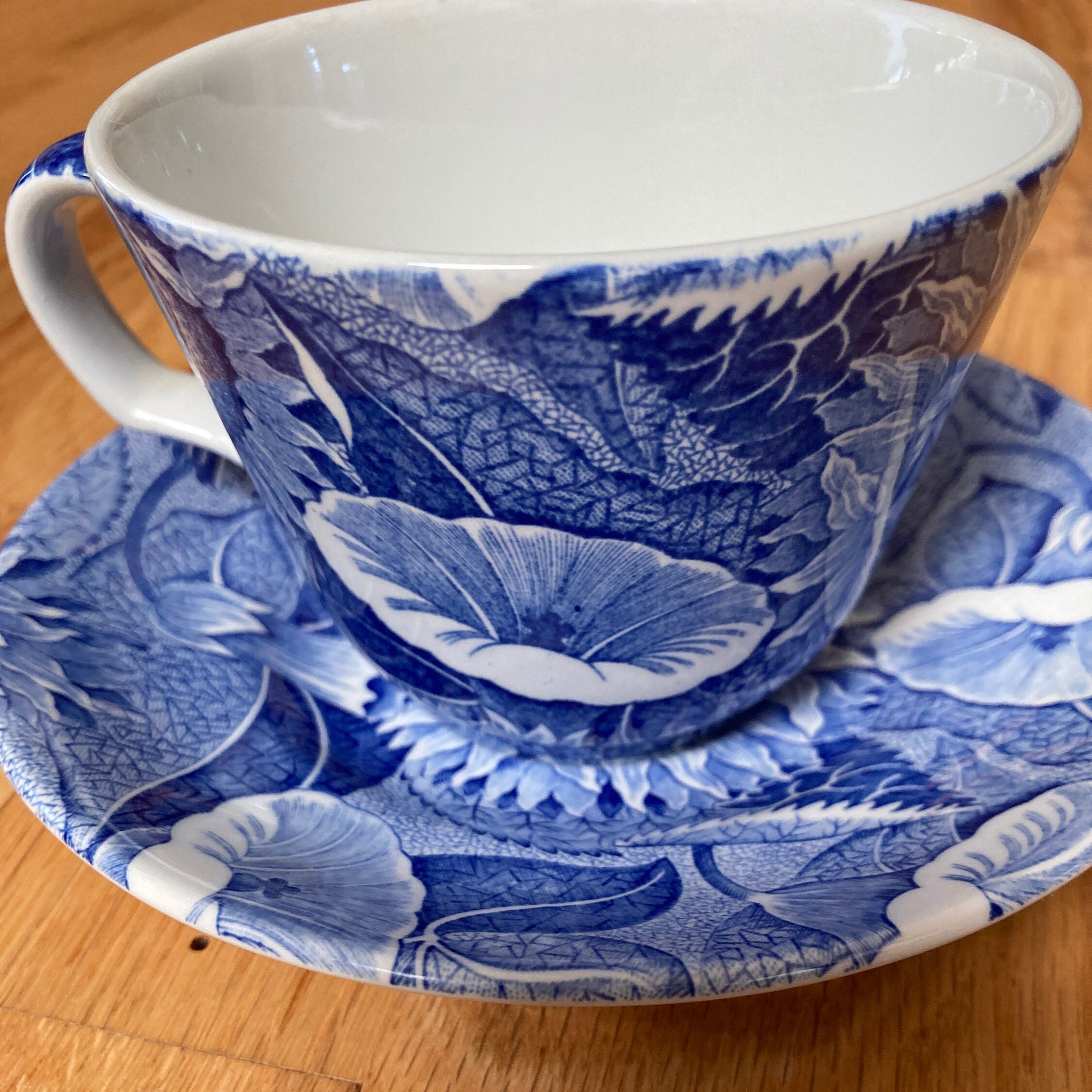 Spode Blue Room Collection, Sunflower,morning Glory Teacup & Saucer Set ...