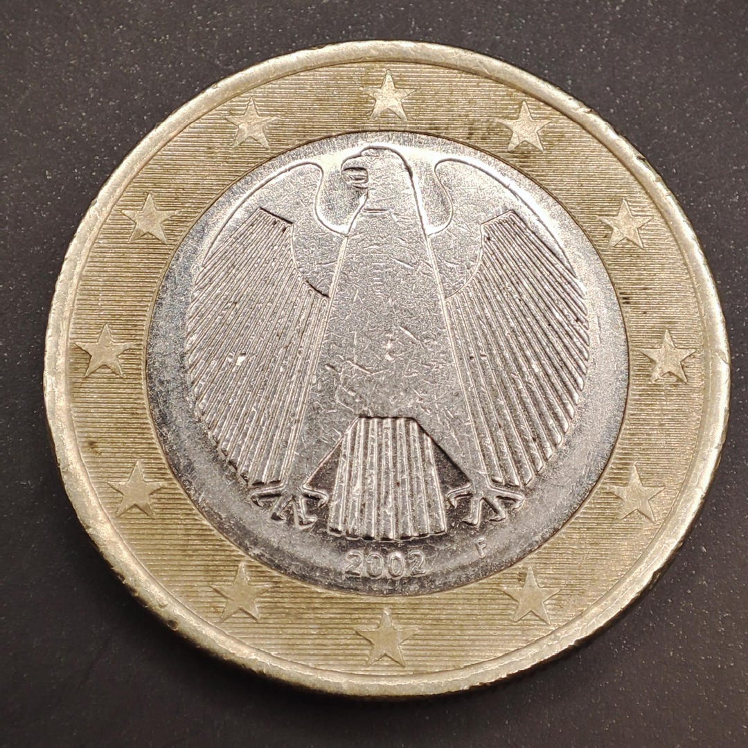 2002 F, Germany, 1 Euro Coin, the Eagle - Etsy